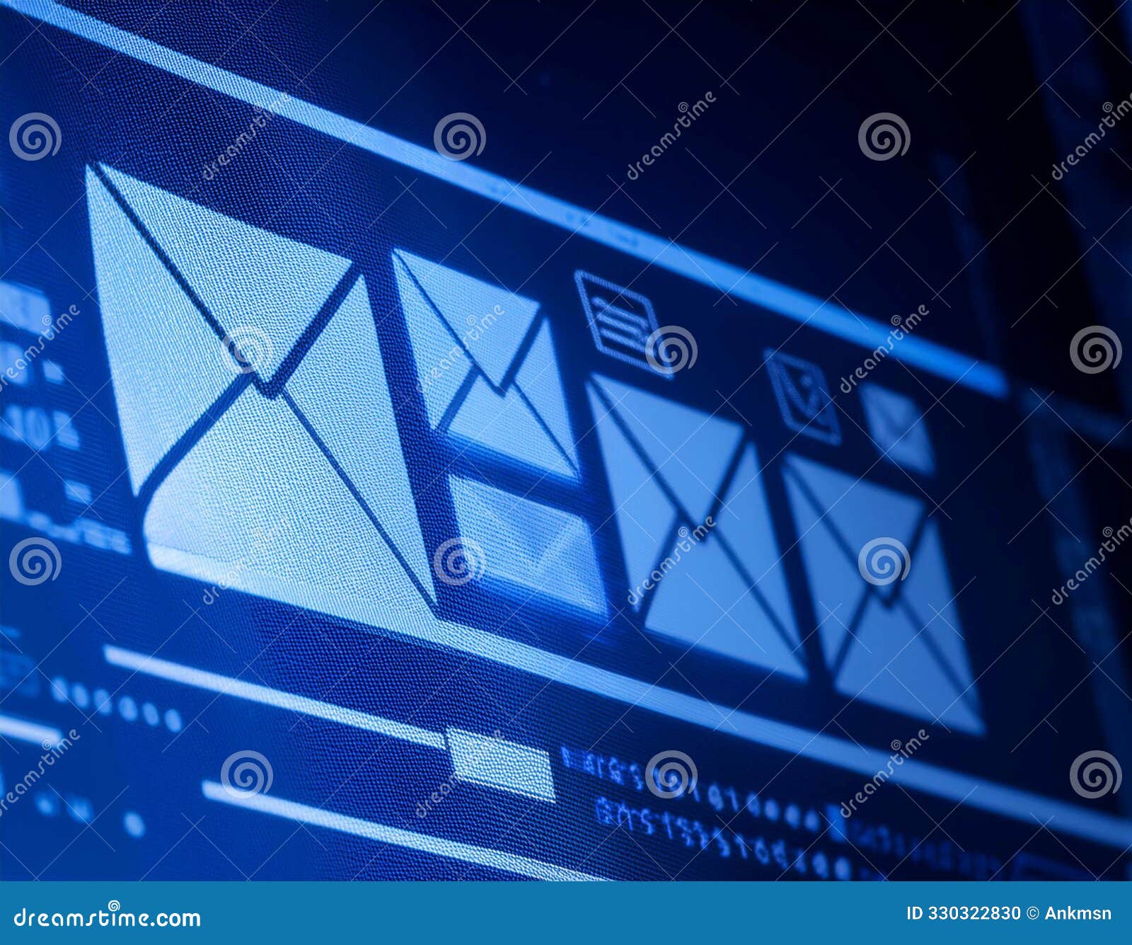 Email Interface on a Computer Screen, Illustrating Digital ...