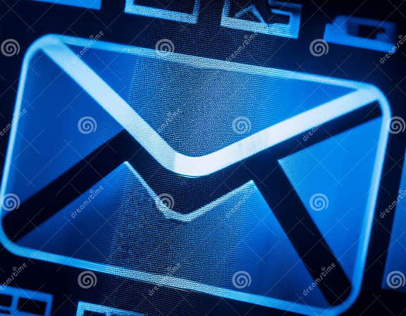 Email Interface on a Computer Screen, Illustrating Digital ...