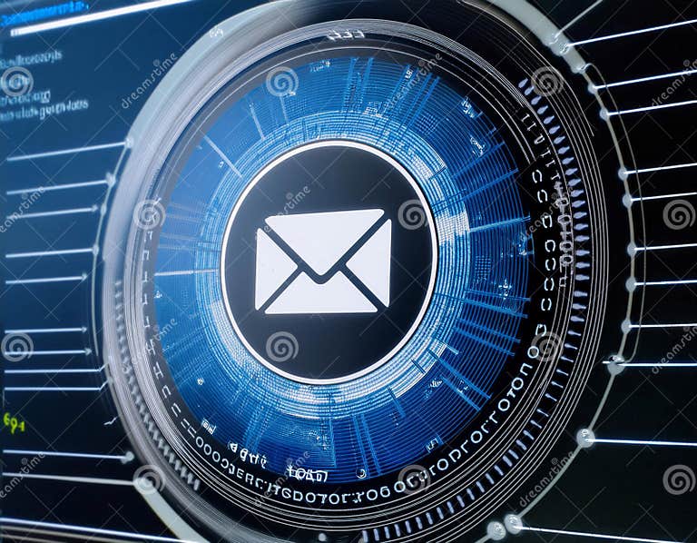 Email Interface on a Computer Screen, Illustrating Digital ...
