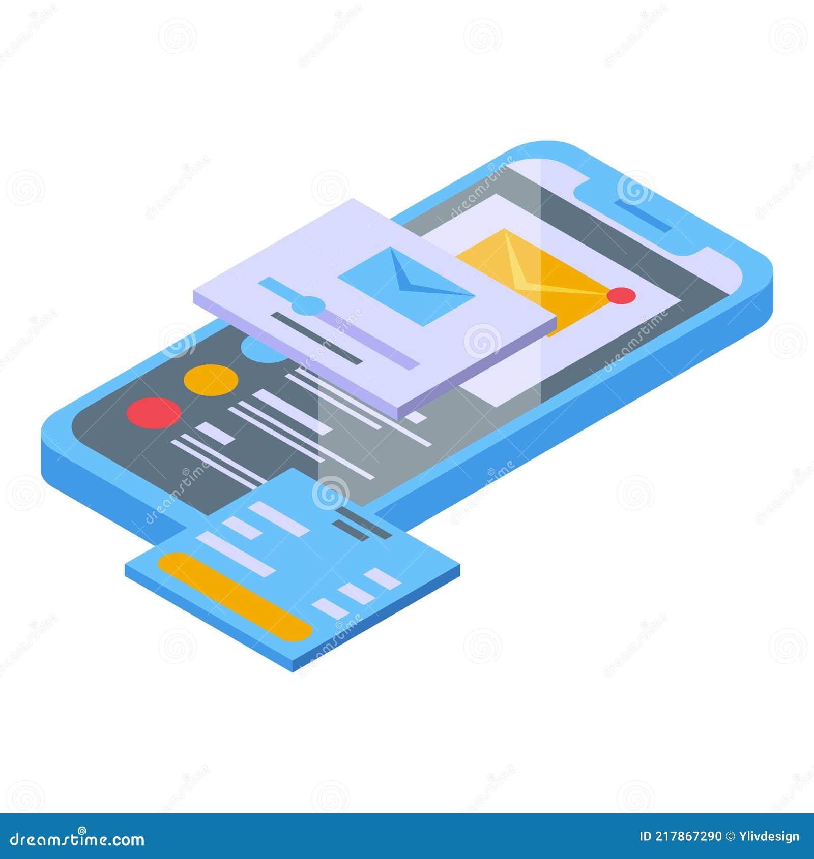Email Interface Icon, Isometric Style Stock Vector - Illustration of ...