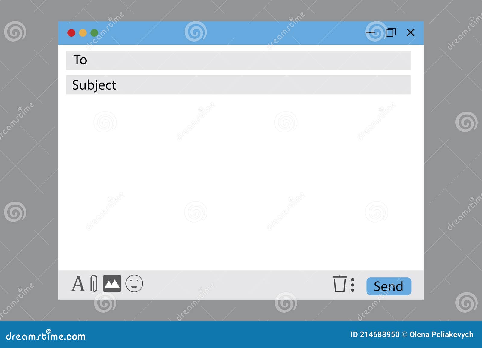 Email Interface. Web Browser Window. App Interface Template. Vector ...