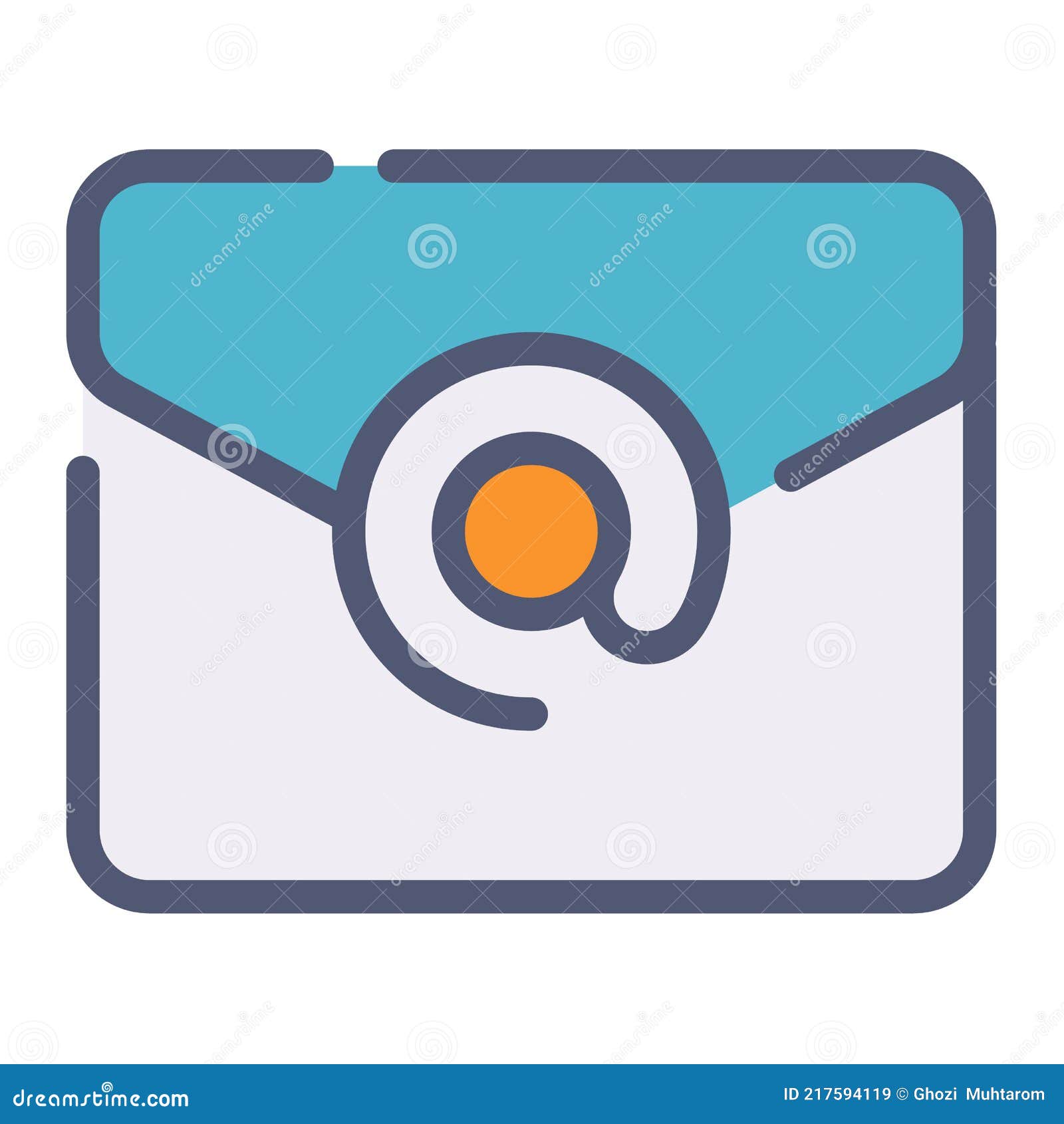 Email Internet Message Mail Single Isolated Icon with Flat Dash or ...