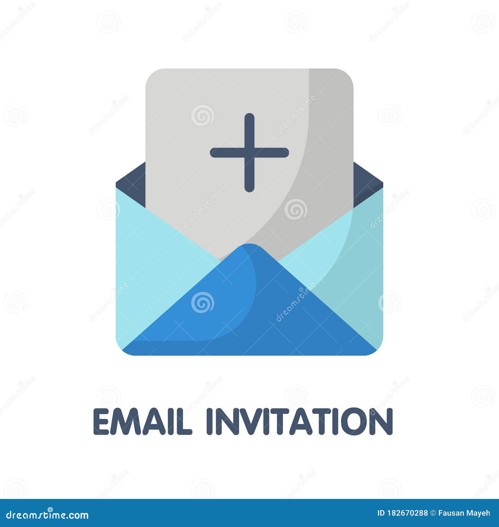 Email Invitation Flat Style Icon Design Illustration on White ...