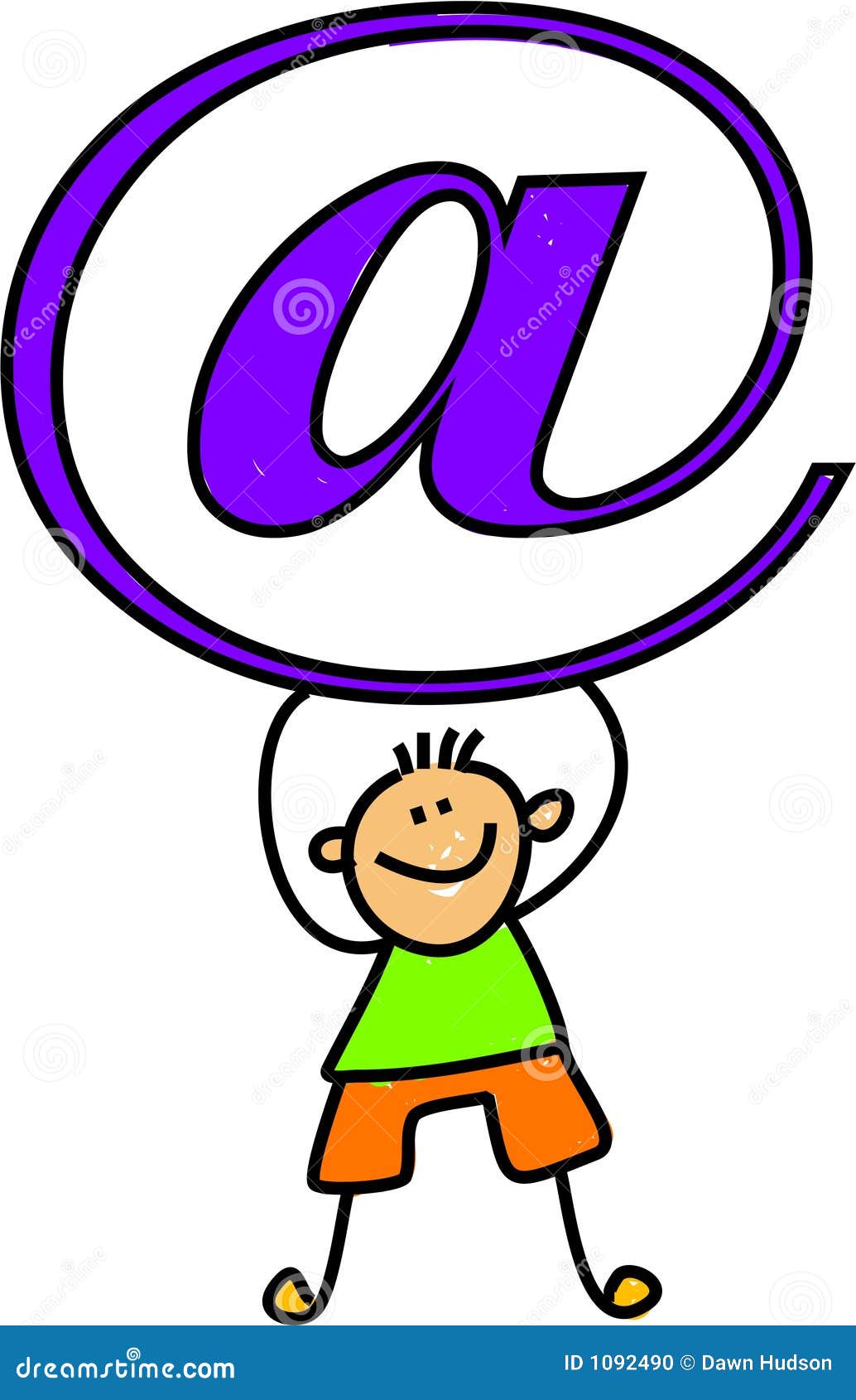 Email kid stock illustration. Illustration of objects - 1092490