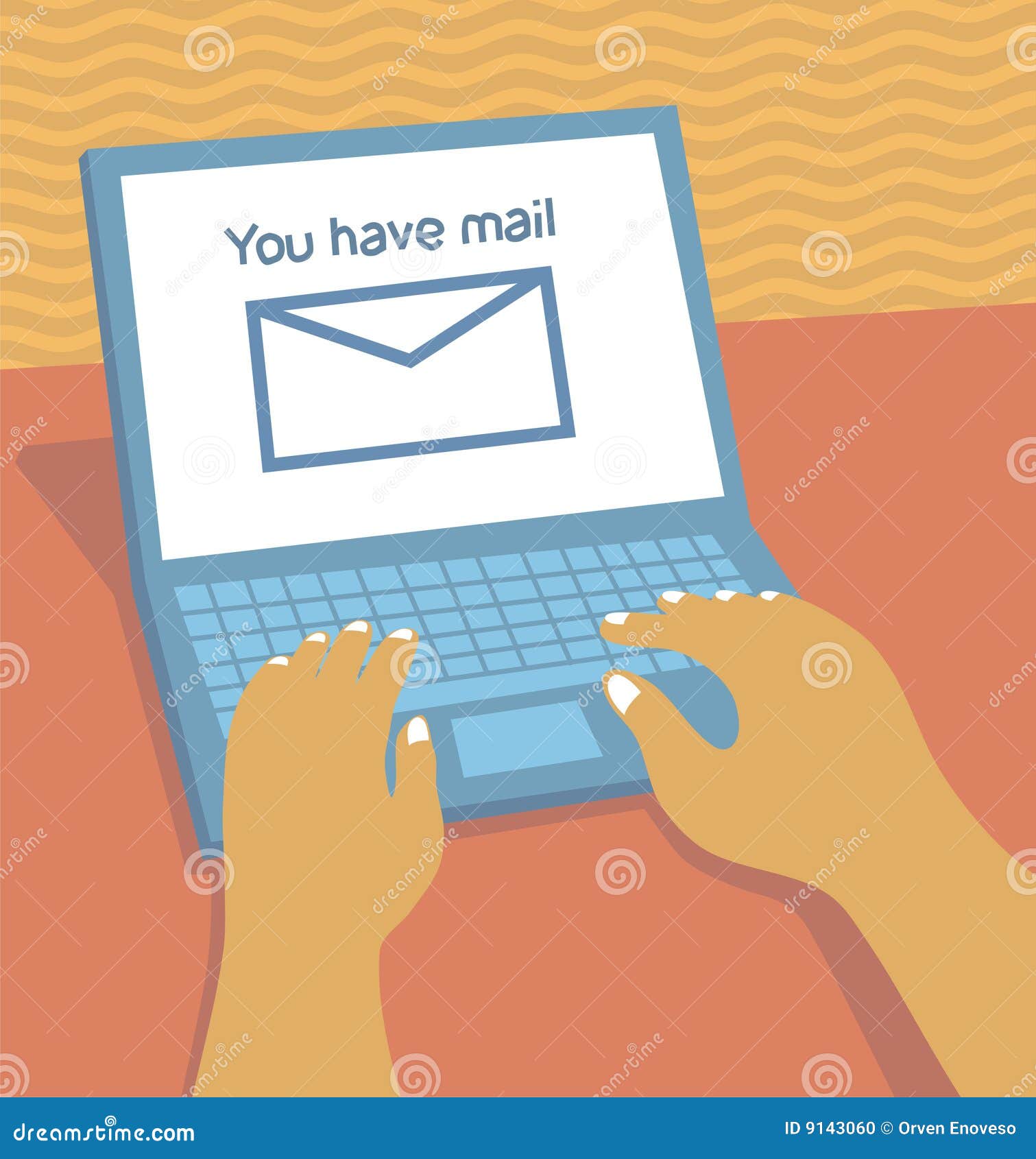 Email on laptop stock illustration. Illustration of screen - 9143060