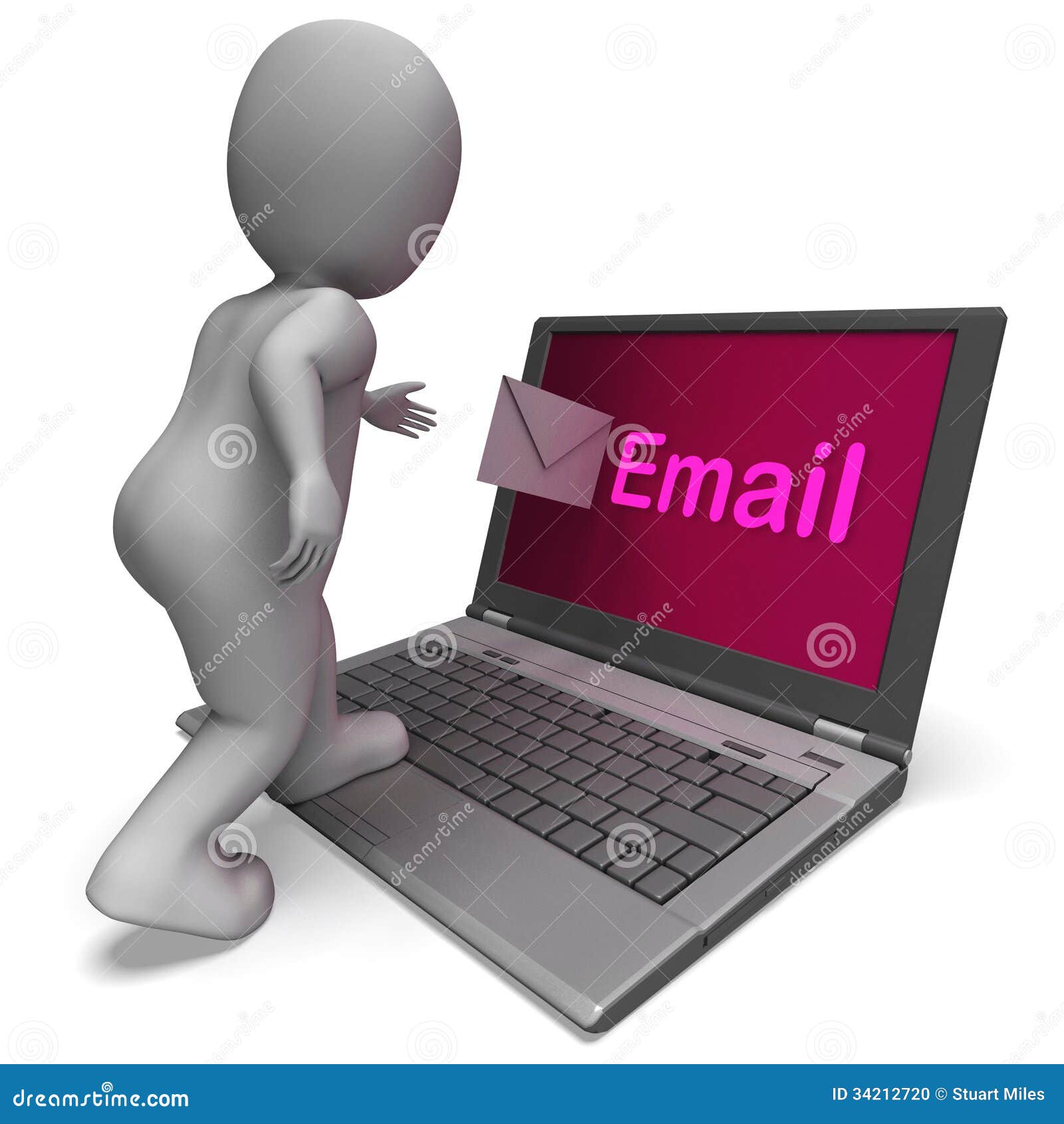 Email on Laptop Shows E-mail Mailing or Correspondence Stock ...