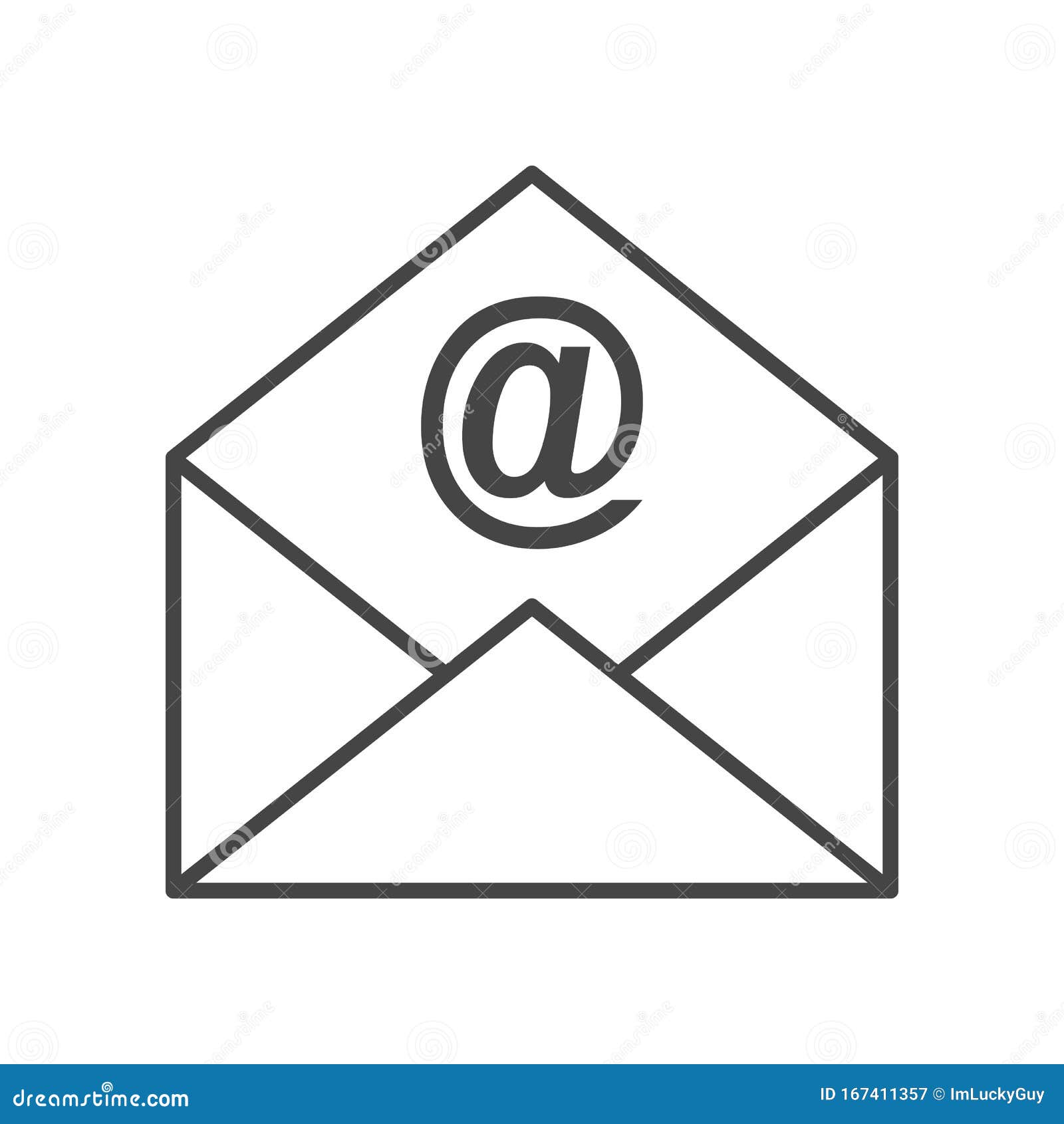 Email Line Icon Vector Isolated. Symbol of Message Send Stock ...
