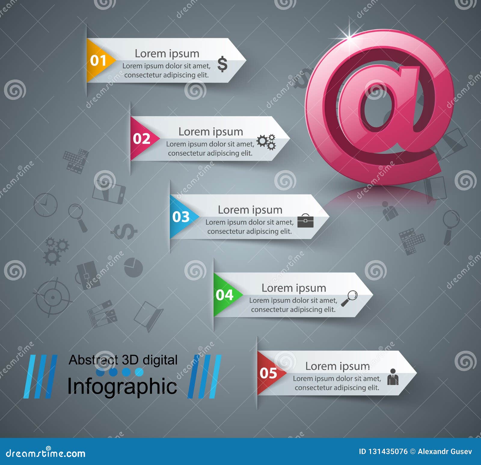 Email and Mail Icon. Abstract 3D Infographic Stock Vector ...