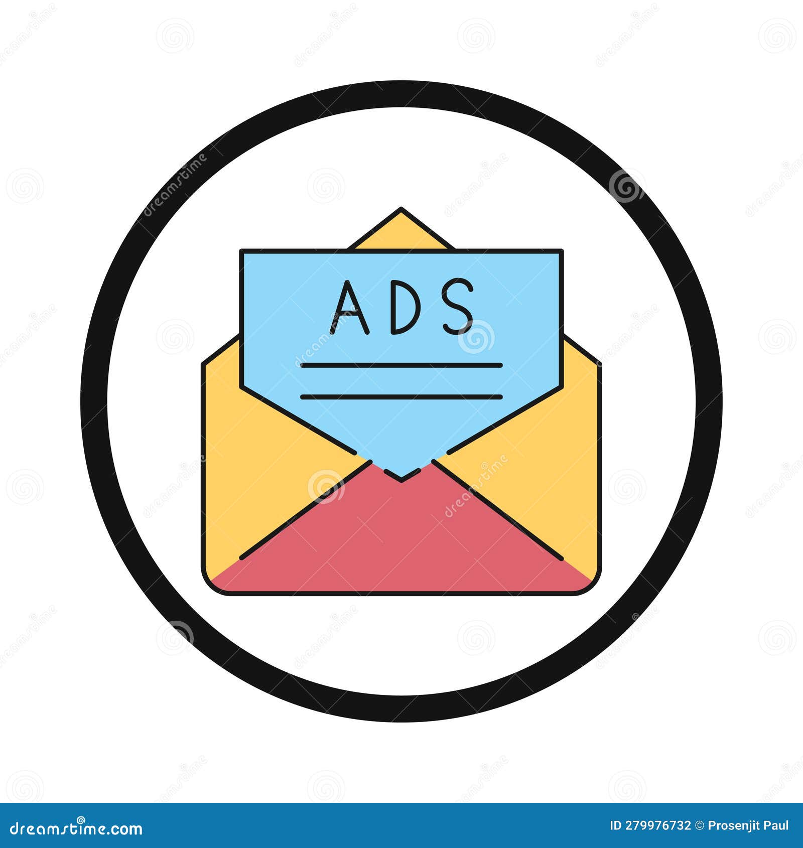 Email, Mail, Letter, Envelope, Ads, Digital Mail Ads Icon Stock Vector ...