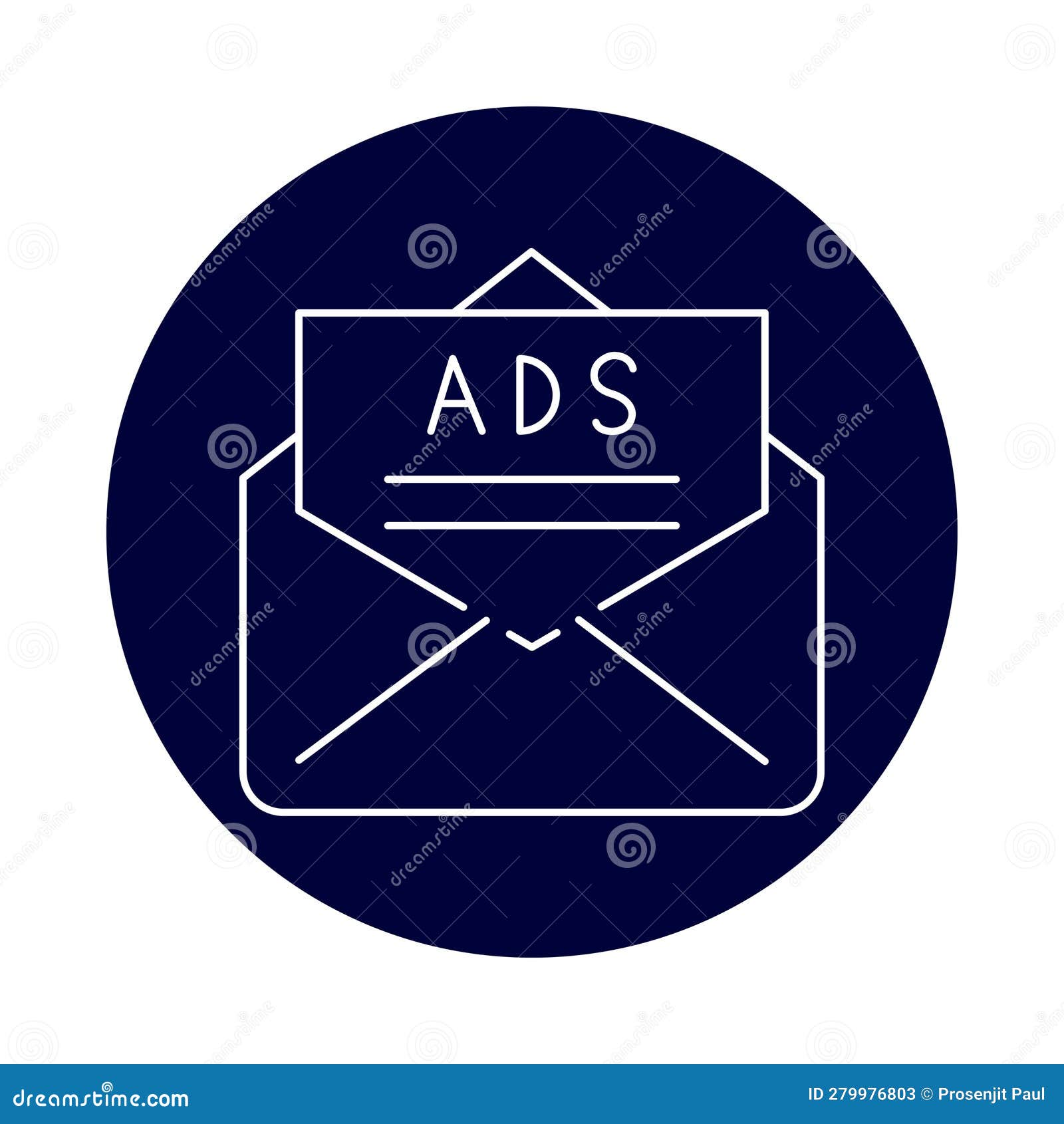 Email, Mail, Letter, Envelope, Ads, Digital Mail Ads Icon Stock Vector ...
