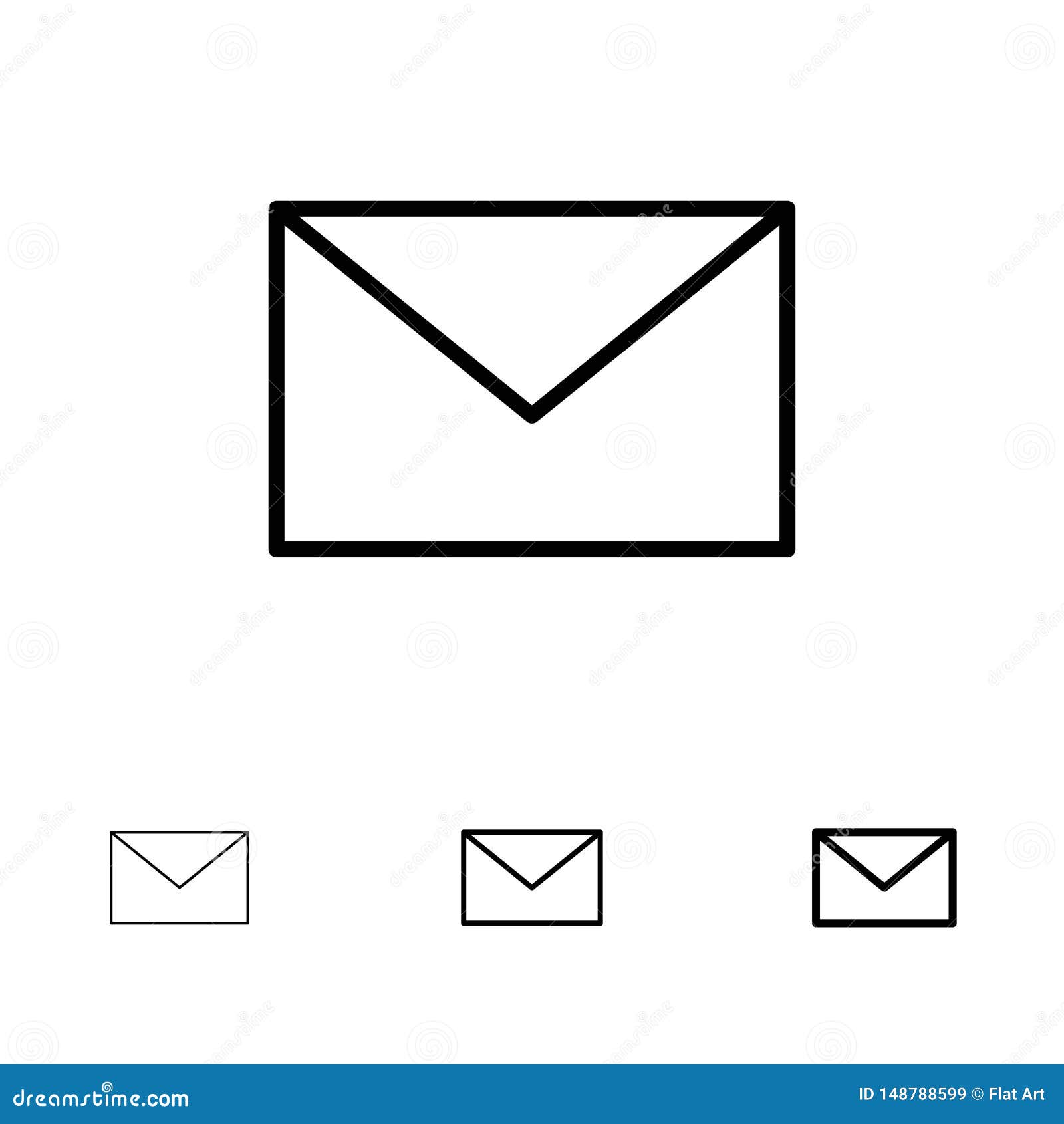 Email, Mail, Message Bold and Thin Black Line Icon Set Stock Vector ...