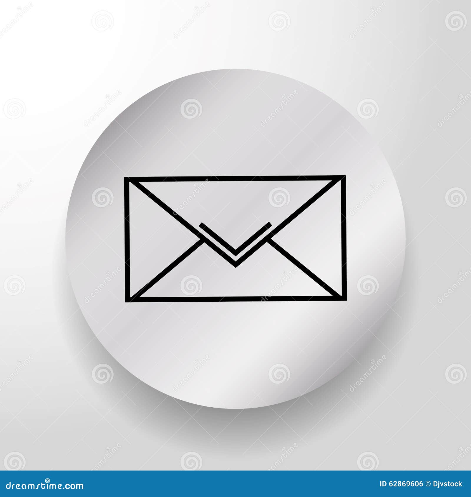 Email or Mail on Round Button Stock Illustration - Illustration of send ...