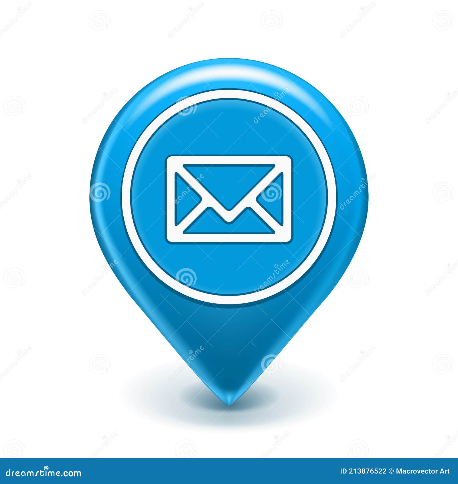 Email Map Location Icon stock vector. Illustration of pointer - 213876522