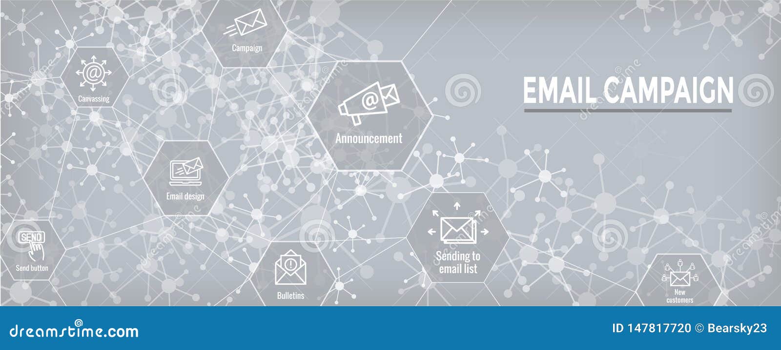 Email Marketing Campaigns Icon Set - Web Header Banner Stock Vector ...