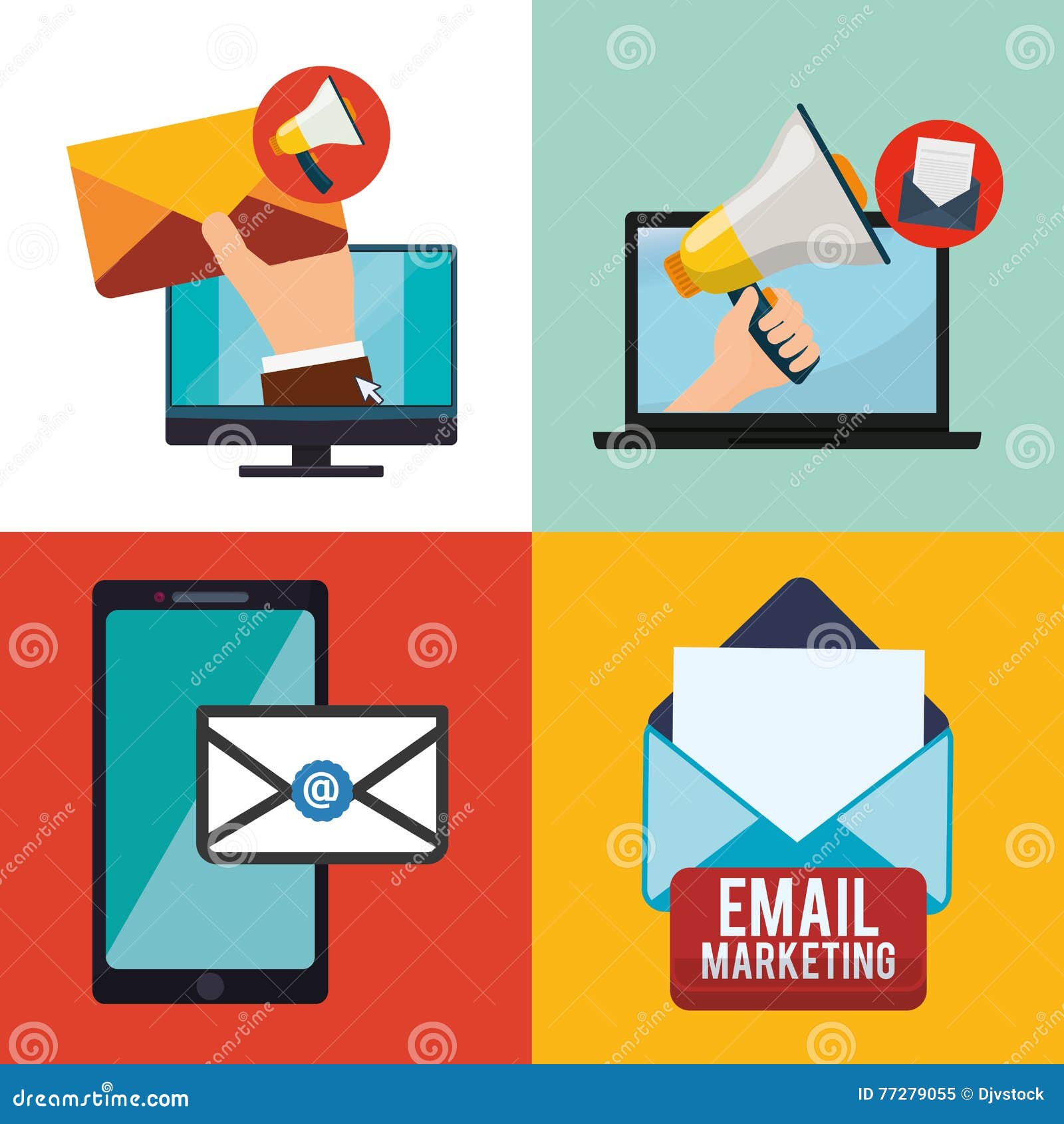 Email Marketing and Communication Media Design Stock Vector ...