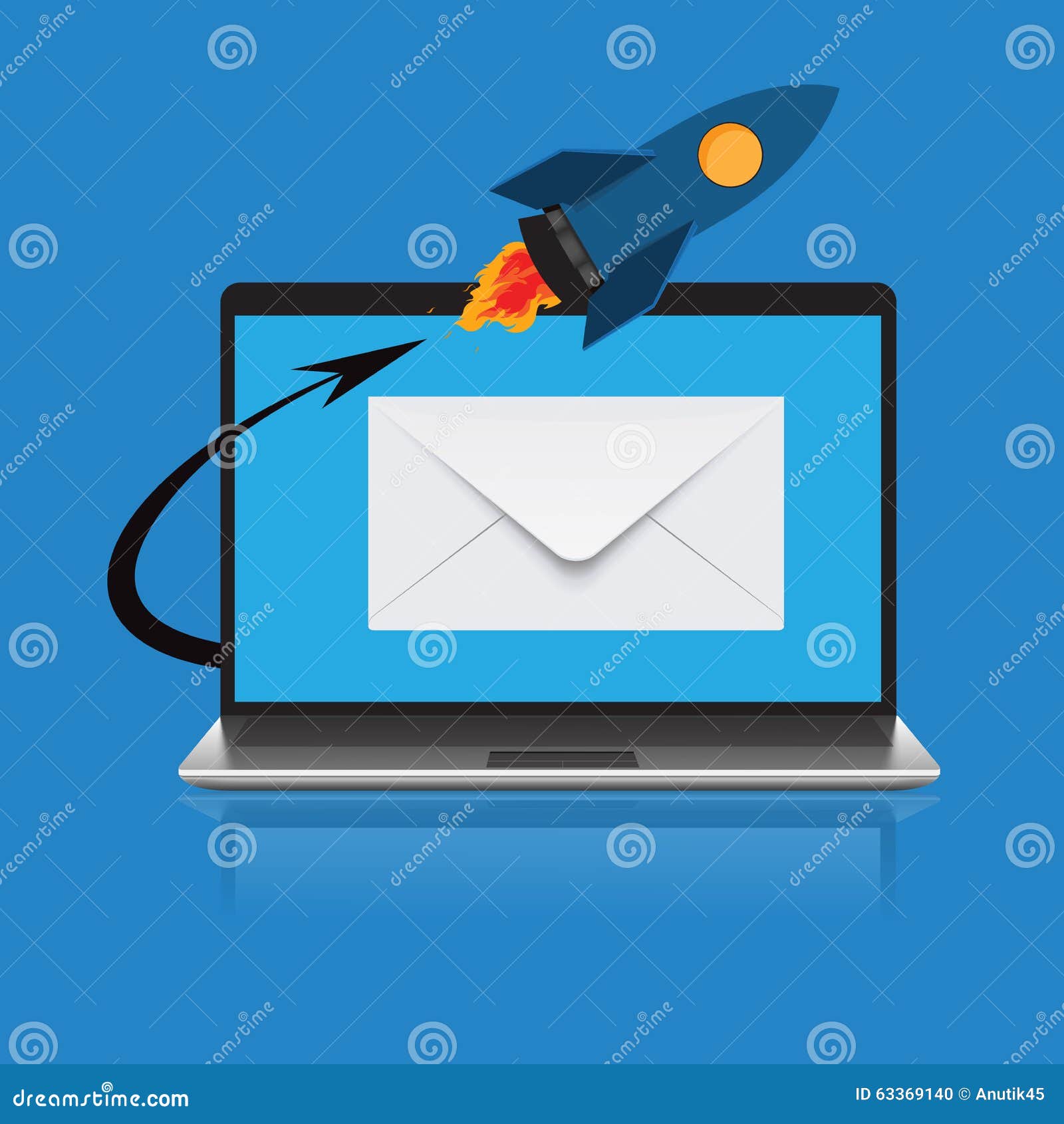 Email Marketing Concep in Flat Design, Vector, Illustration Stock ...