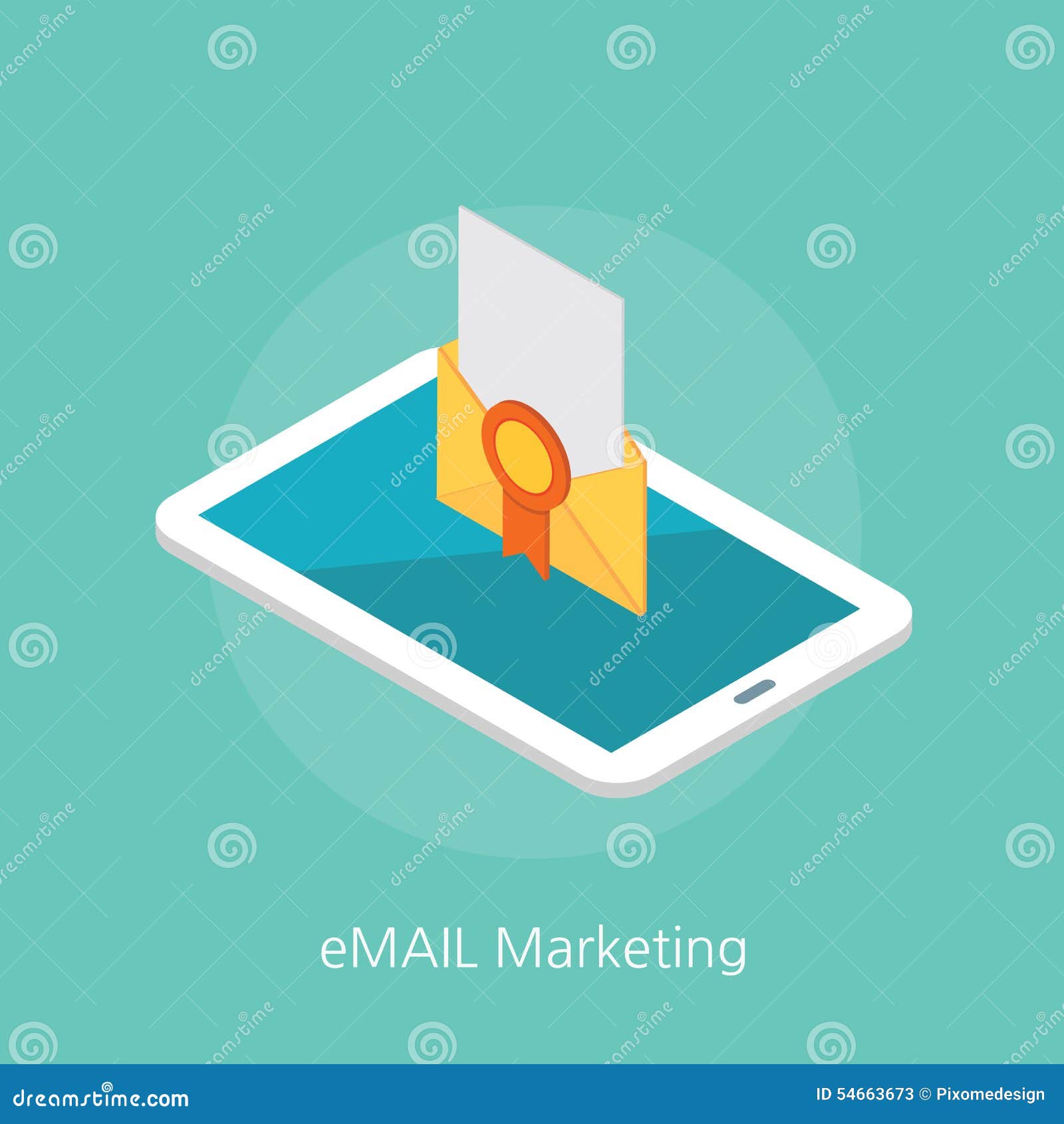 Email Marketing Concept Design 3d Isometric Illustration Stock ...