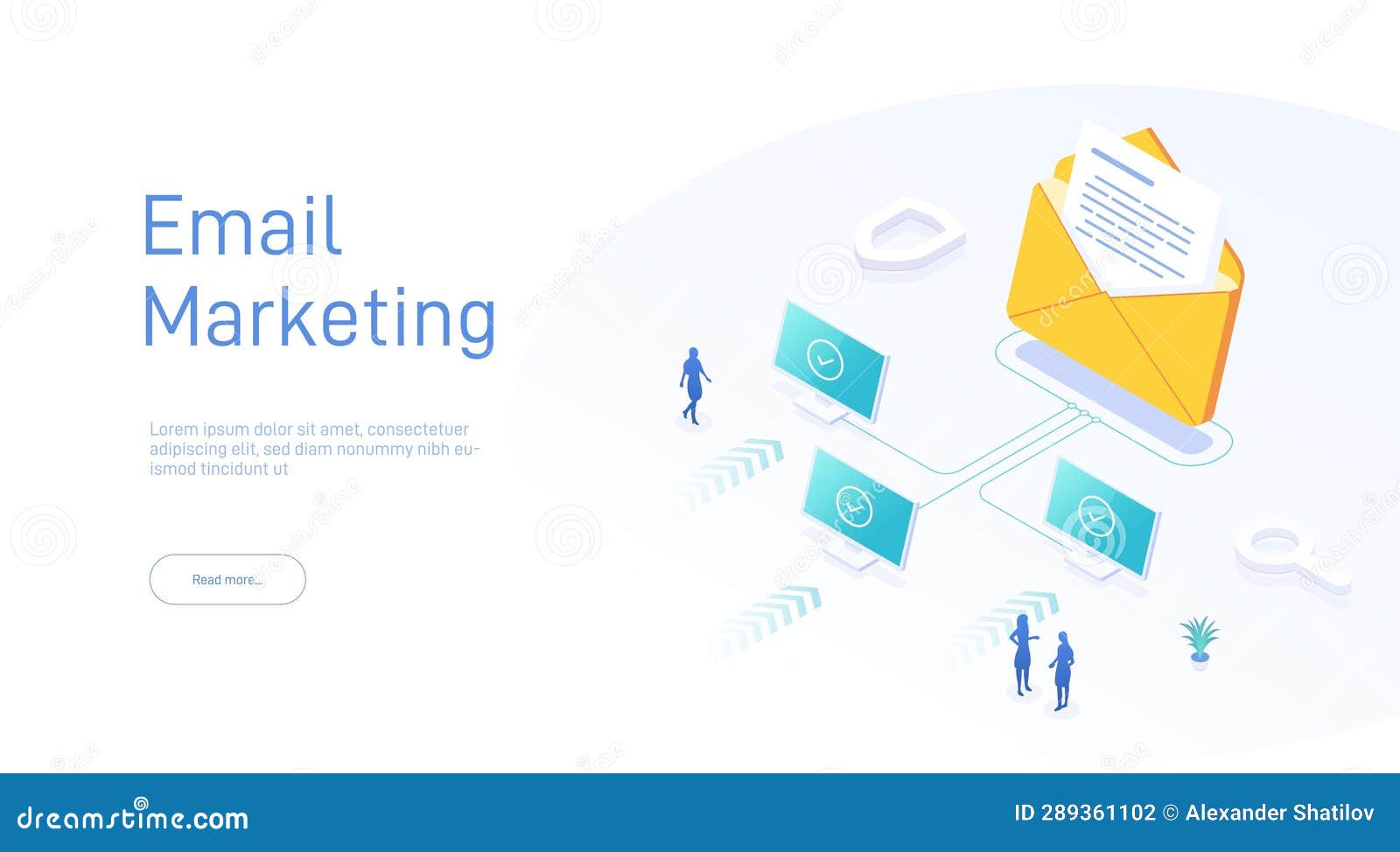 Email Marketing Concept. Electronic Mail Messageas Part of Business ...