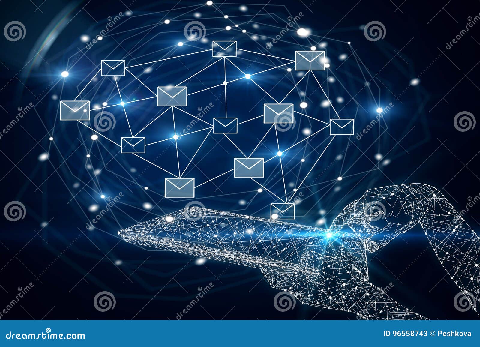 Email marketing concept stock illustration. Illustration of glowing ...