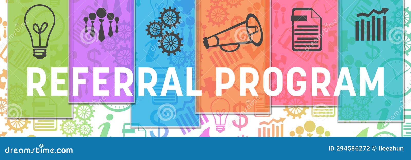 Referral Program Business Symbols Colorful Texture Stripes Stock ...