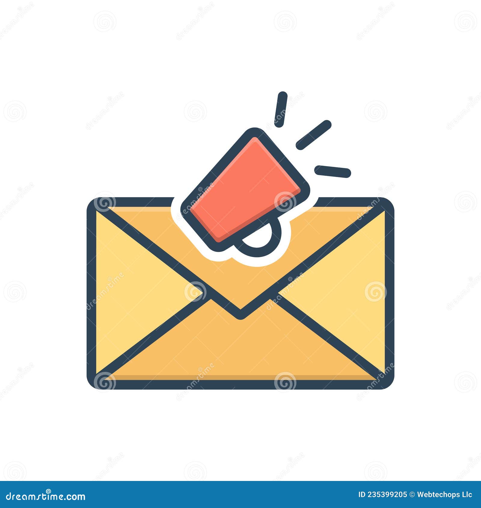 Color Illustration Icon for Email Marketing, Envelope and Newsletter ...