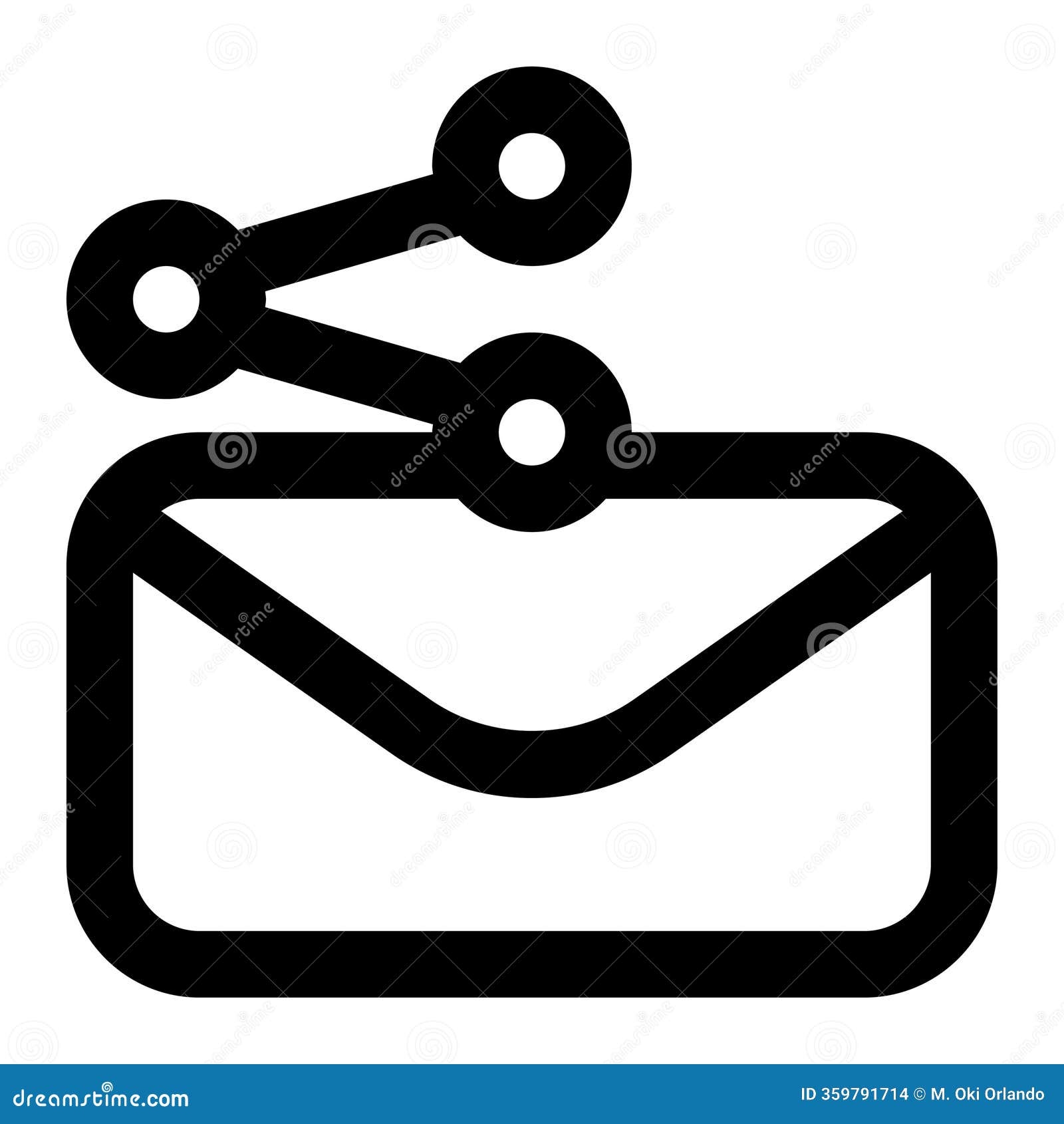 Email Sharing Outline Icon stock illustration. Illustration of sharing ...