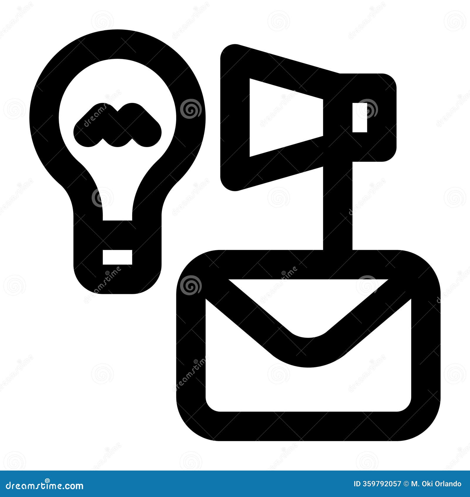 Email Marketing Concept Outline Icon Stock Illustration - Illustration ...