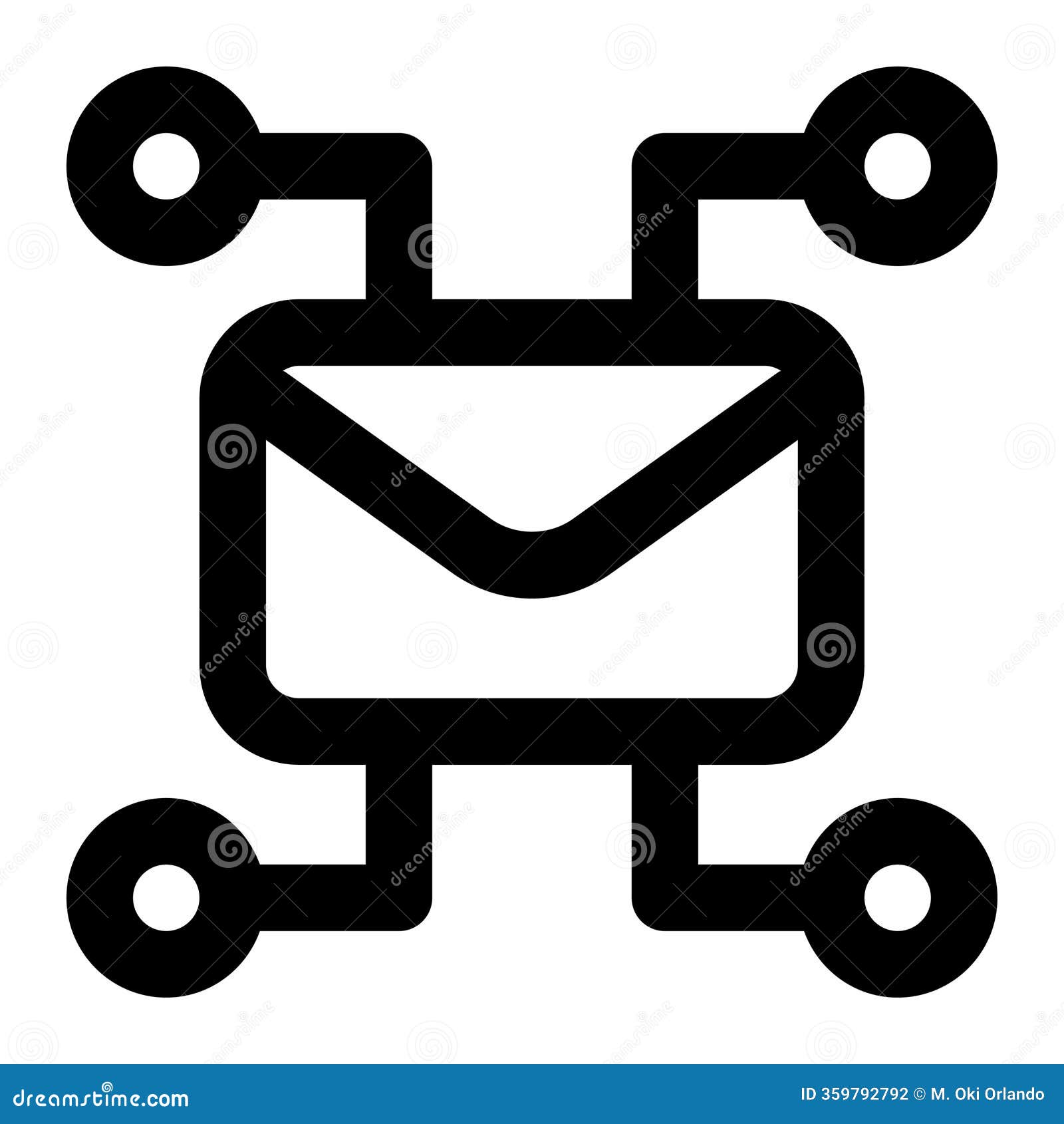 Email Network Outline Icon stock illustration. Illustration of printing ...
