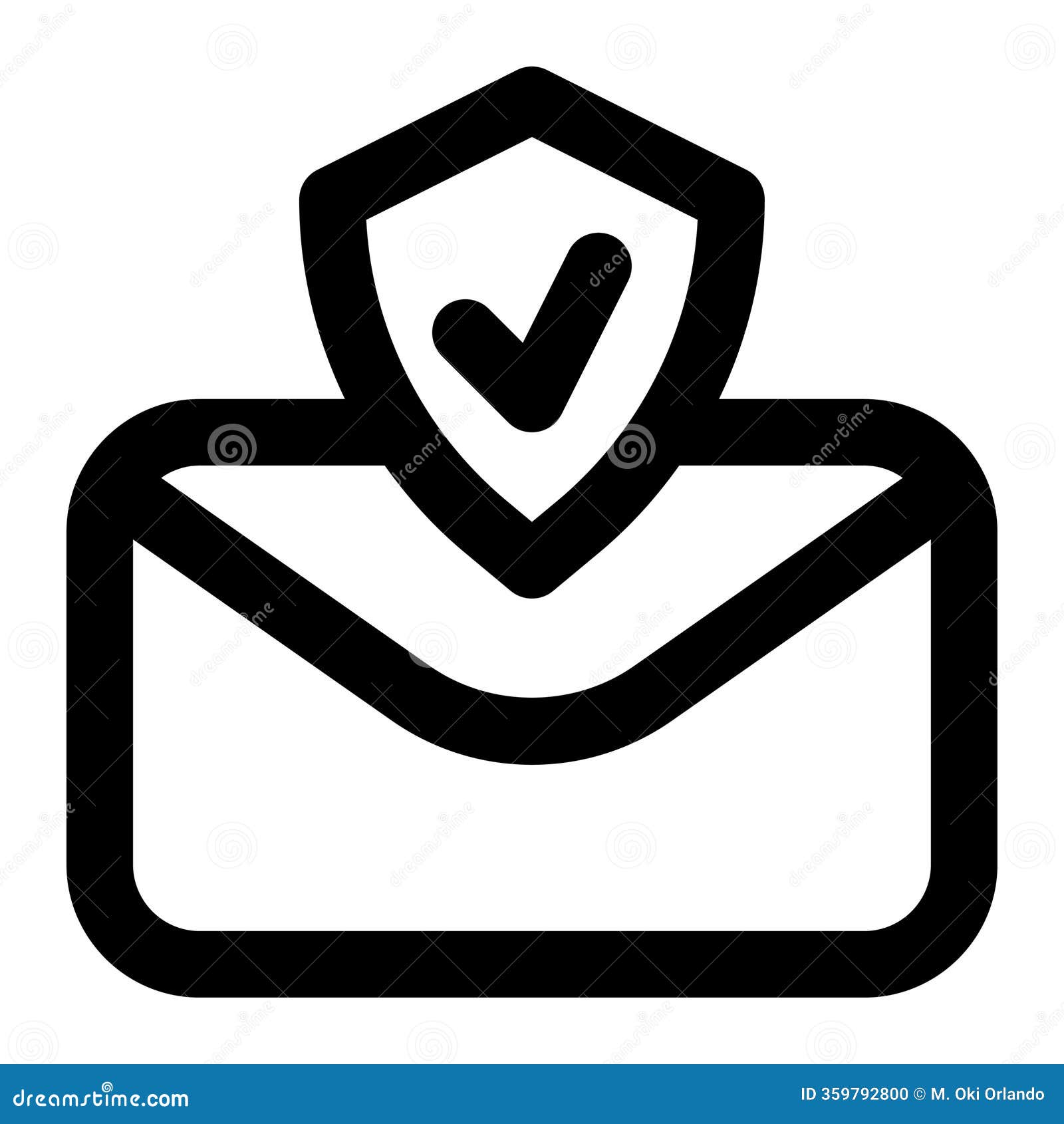 Email Security Outline Icon Stock Illustration - Illustration of ...