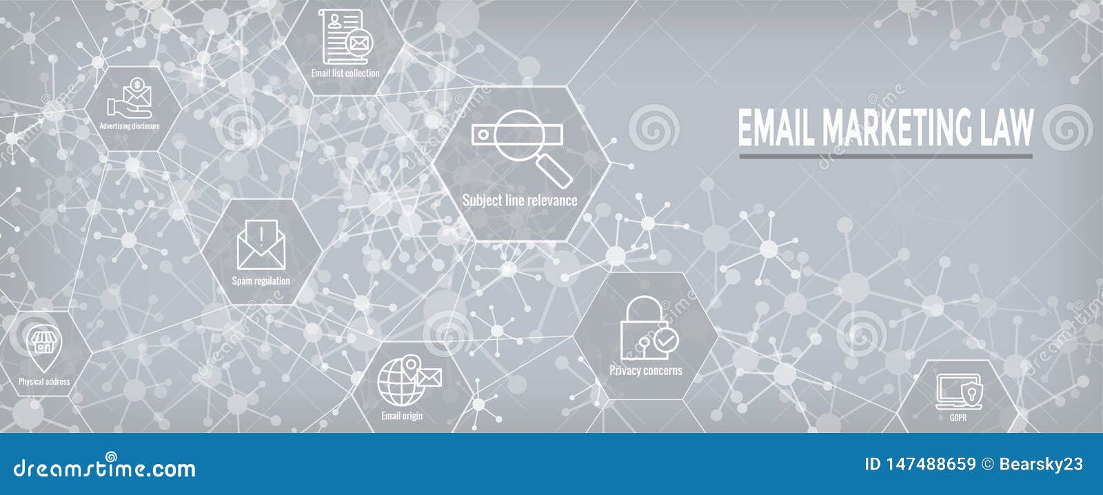 Email Marketing Rules and Regulations Icon Set & Web Header Banner ...