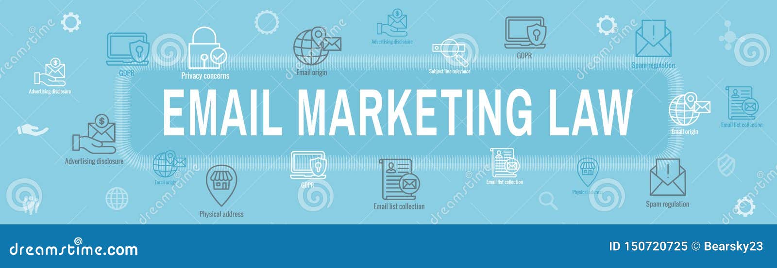 Email Marketing Rules and Regulations Icon Set & Web Header Banner ...