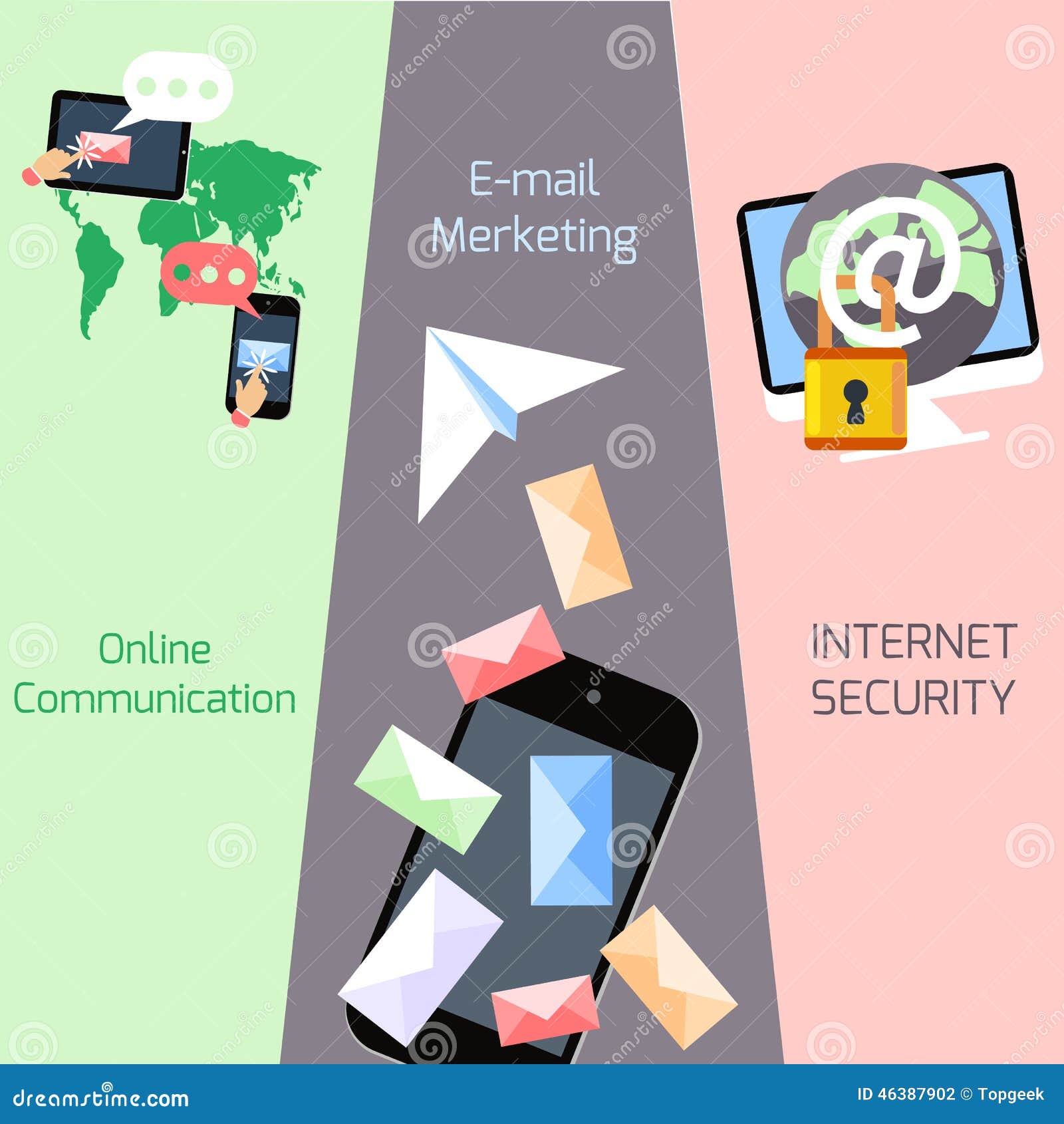 Email Marketing, Security, Communication Concepts Stock Vector ... Email Marketing, Security, Communication Concepts Stock Vector ...