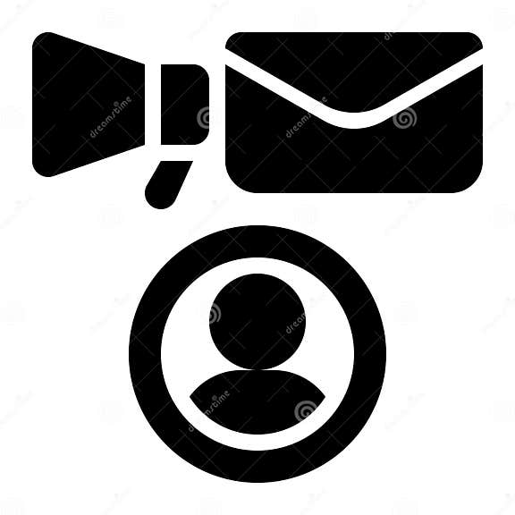 Target Audience, Personalized Email Glyph Solid Icon Stock Illustration ...