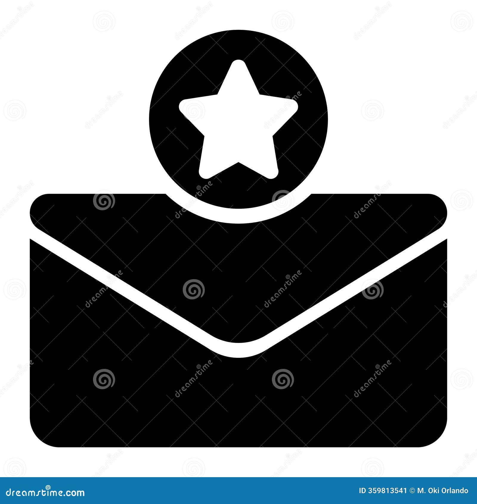 Starred Inbox, Favorite Email Outline Icon Royalty-Free Stock ...