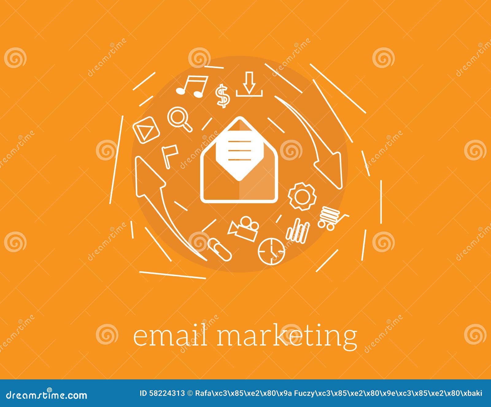 Email Marketing Vector Concept Illustration Stock Vector - Illustration ...