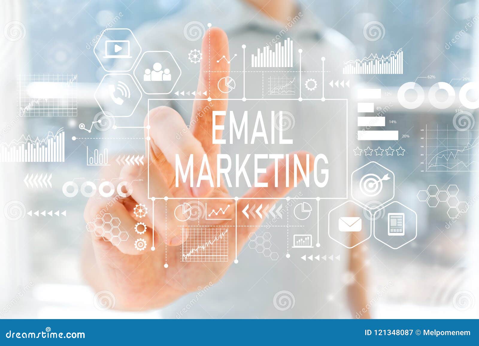 Email Marketing with Young Man Stock Image - Image of text, online ...