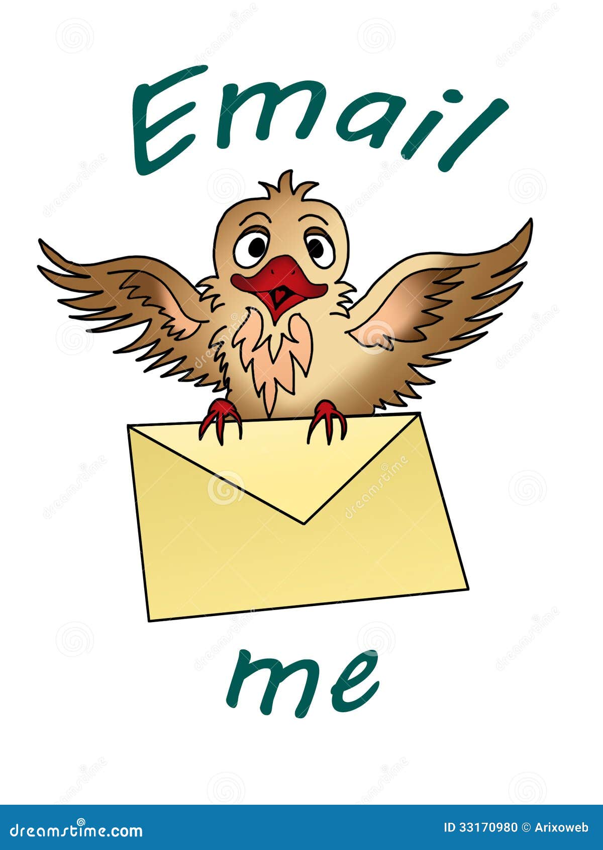 Email Me Bird stock illustration. Illustration of clutch - 33170980