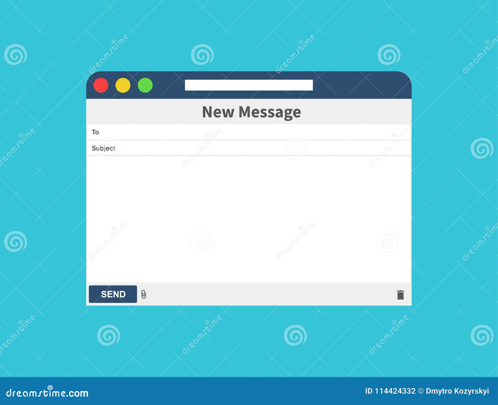 Blank Window Of Email, Template Vector Illustration. Email Message ...