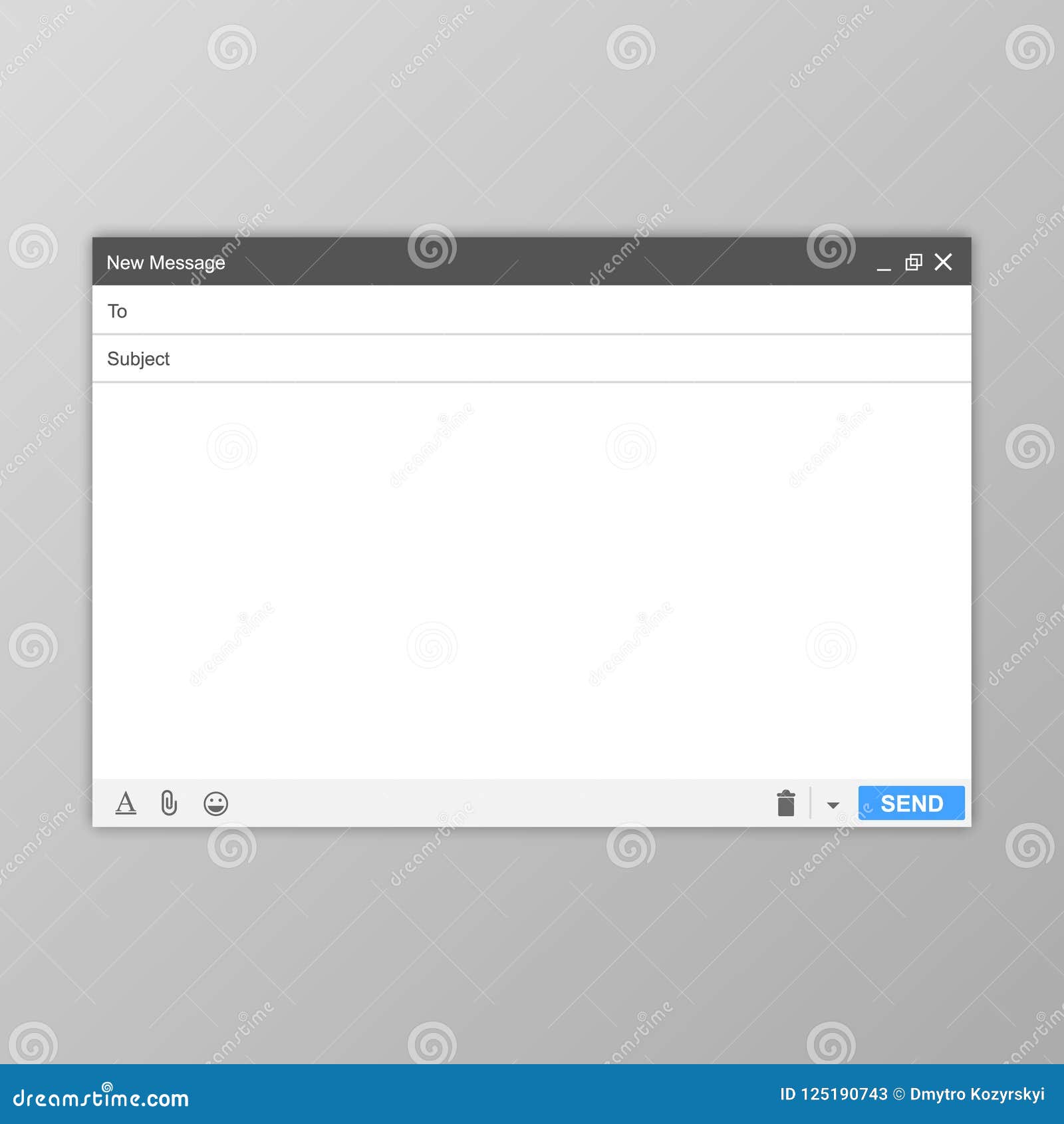 Blank Window Of Email, Template Vector Illustration. Email Message ...