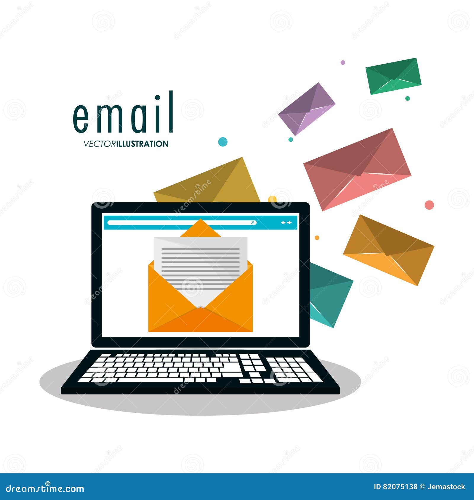 Email Message and Communication Design Stock Vector - Illustration of ...