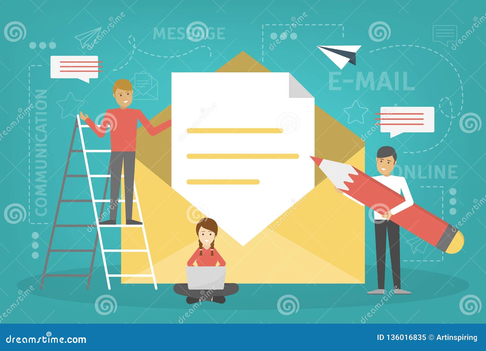 Email Message Concept. Idea of Global Communication Stock Vector ...