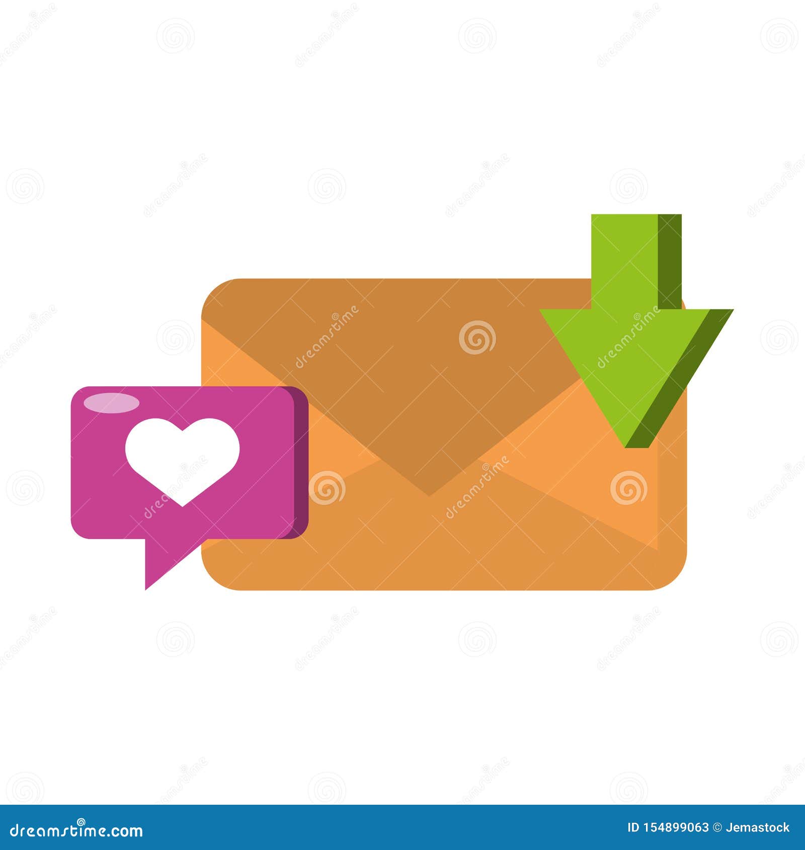 Email Message Digital Card Cartoon Stock Vector - Illustration of ...