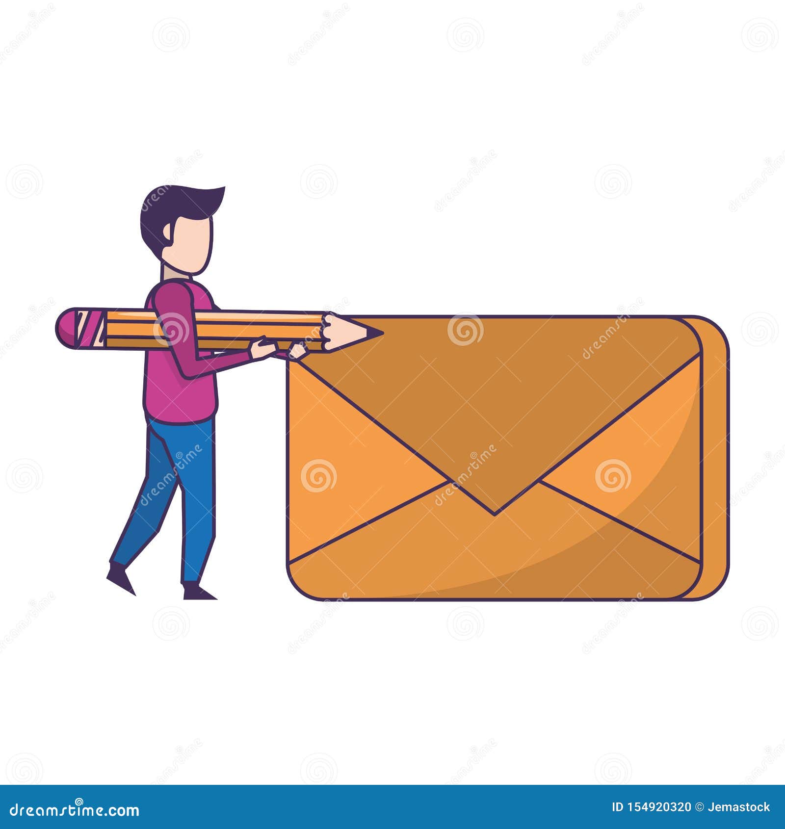 Email Message Digital Card Cartoon Stock Vector - Illustration of ...