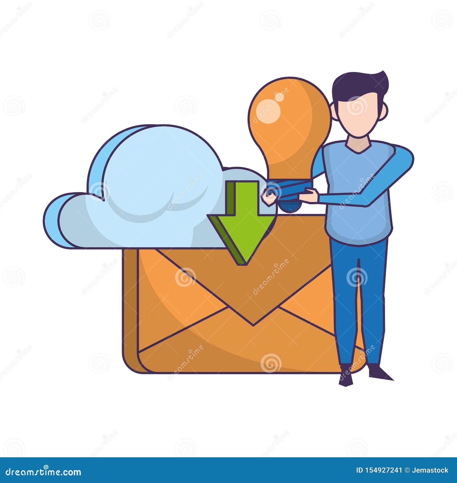 Email Message Digital Card Cartoon Stock Vector - Illustration of ...