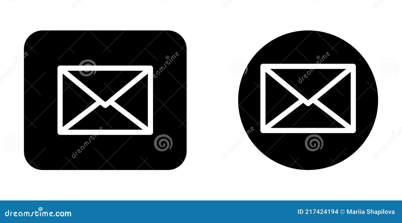 Email Message Envelope Icon Set Stock Vector - Illustration of simple ...
