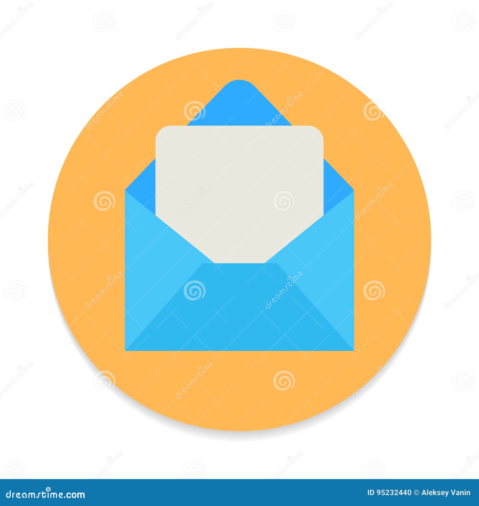 Email, Message Flat Icon. Round Colorful Button, Circular Vector Sign ...
