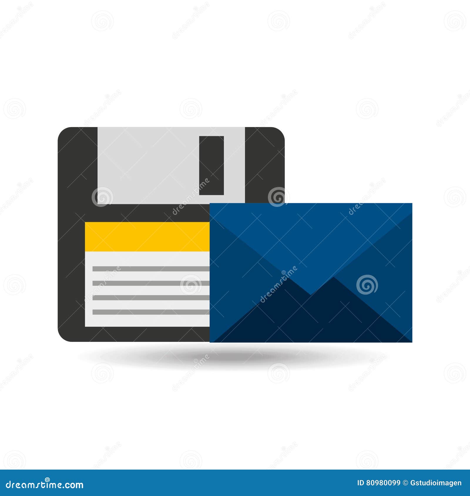 Email Message Floppy Backup Icon Stock Vector - Illustration of ...