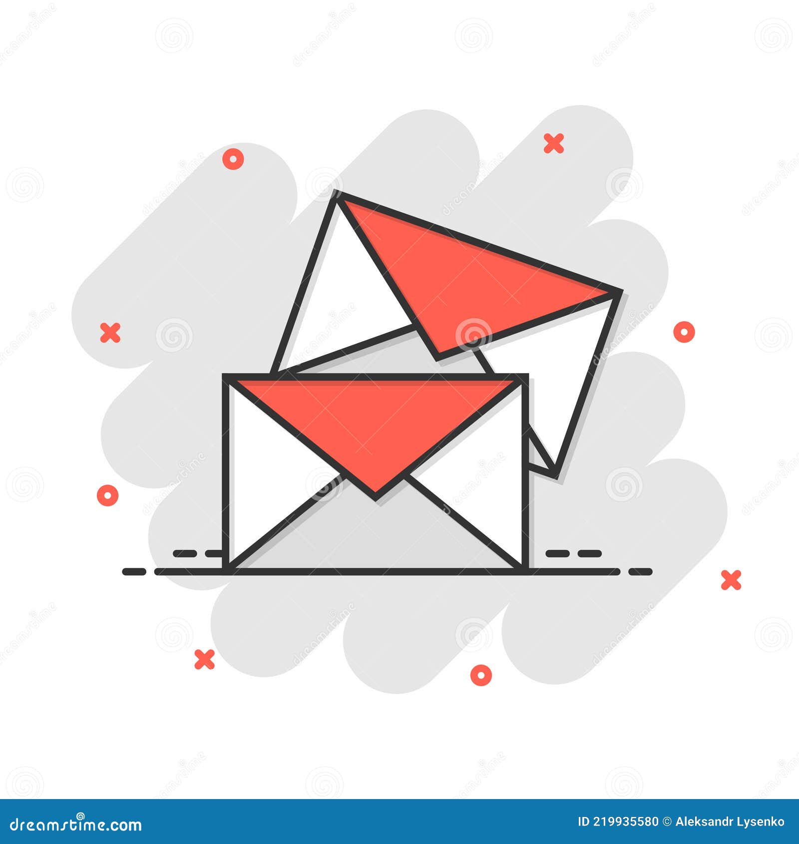 Email Message Icon in Comic Style. Mail Document Cartoon Vector ...