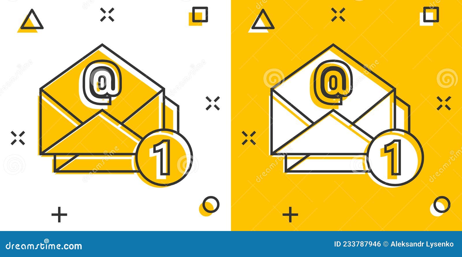 Email Message Icon in Comic Style. Mail Document Cartoon Vector ...