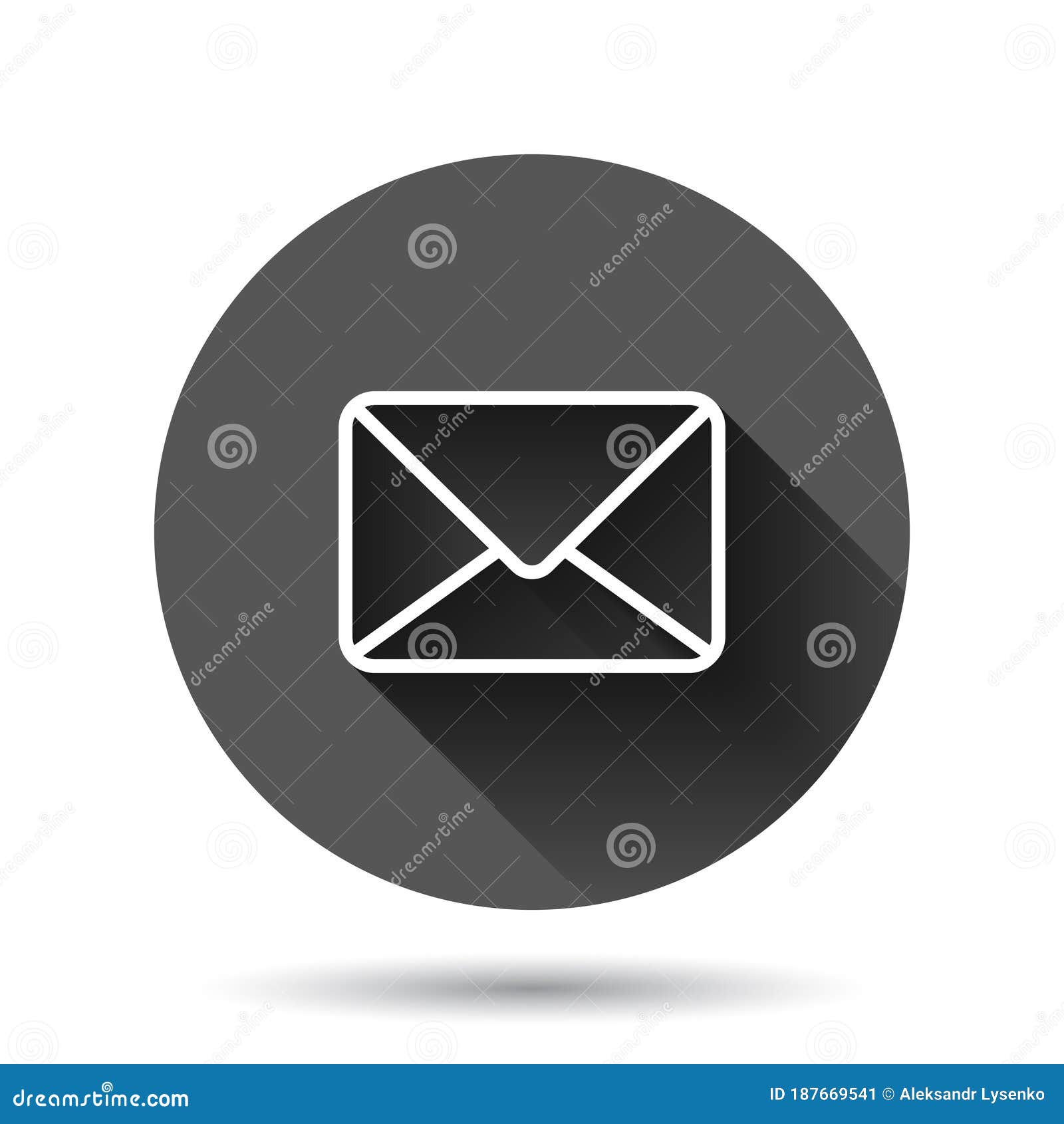 Email Message Icon in Flat Style. Mail Document Vector Illustration on ...